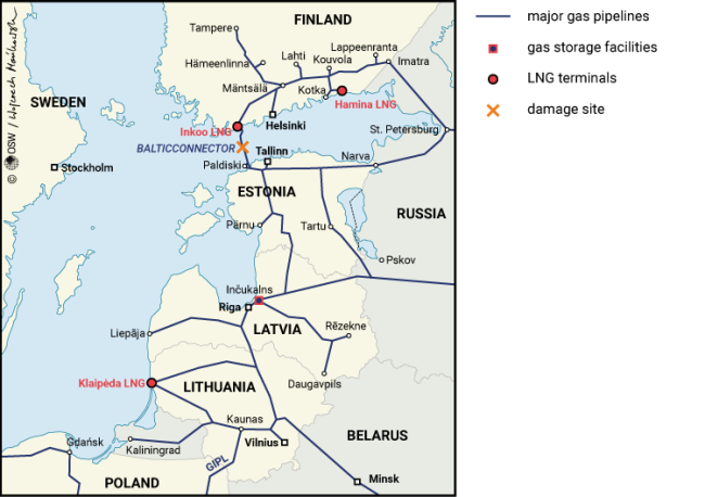 The Balticconnector gas pipeline damage | OSW Centre for Eastern Studies